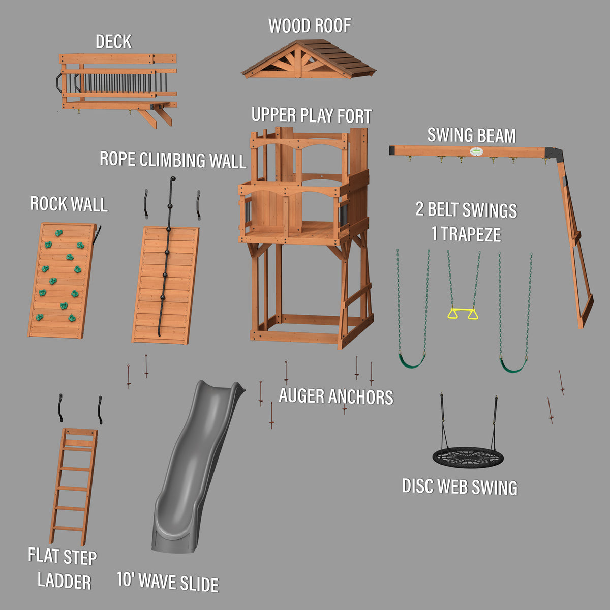 Sterling Point Wooden Swing Set – Backyard Discovery