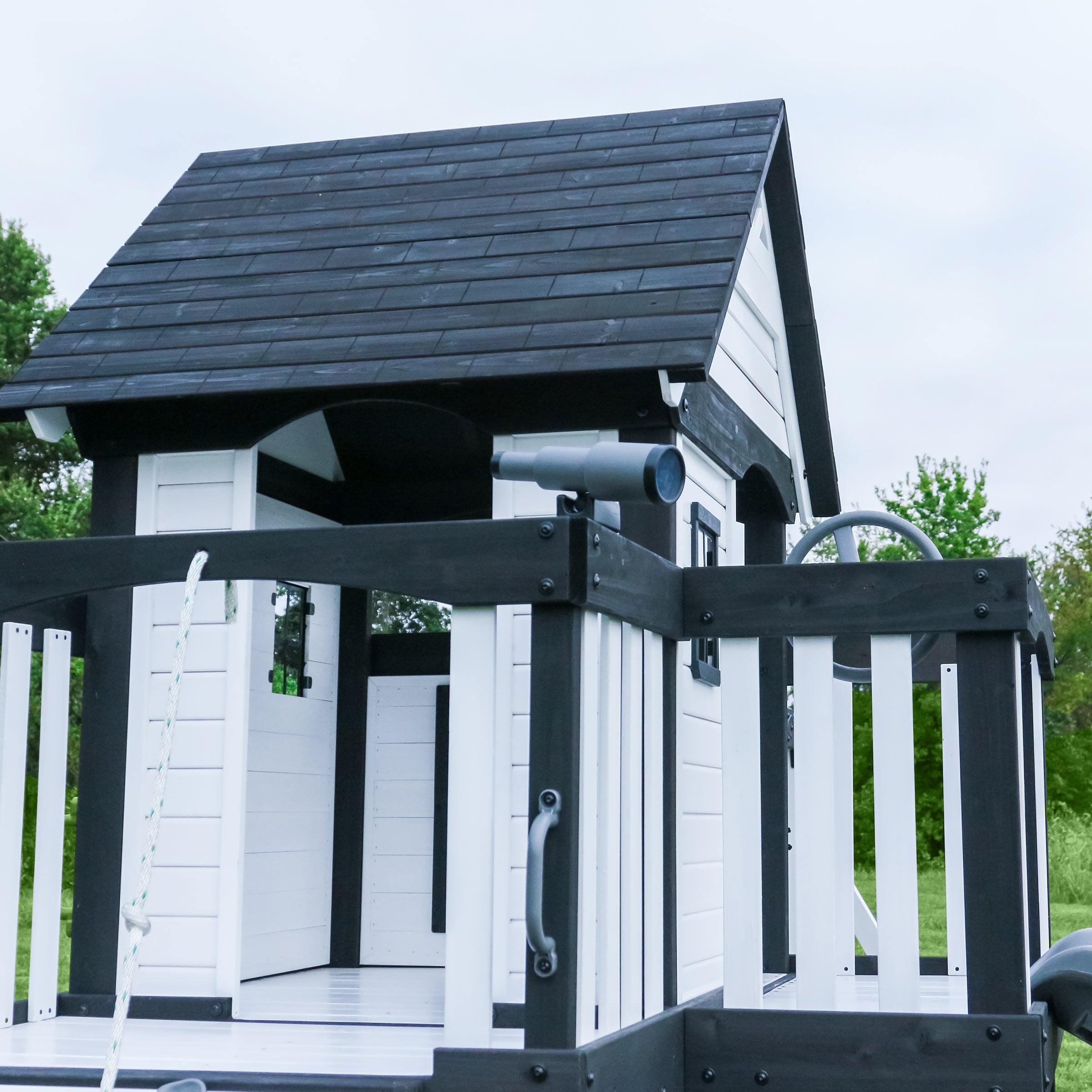 White Canyon Creek Outdoor Wooden Swing Set