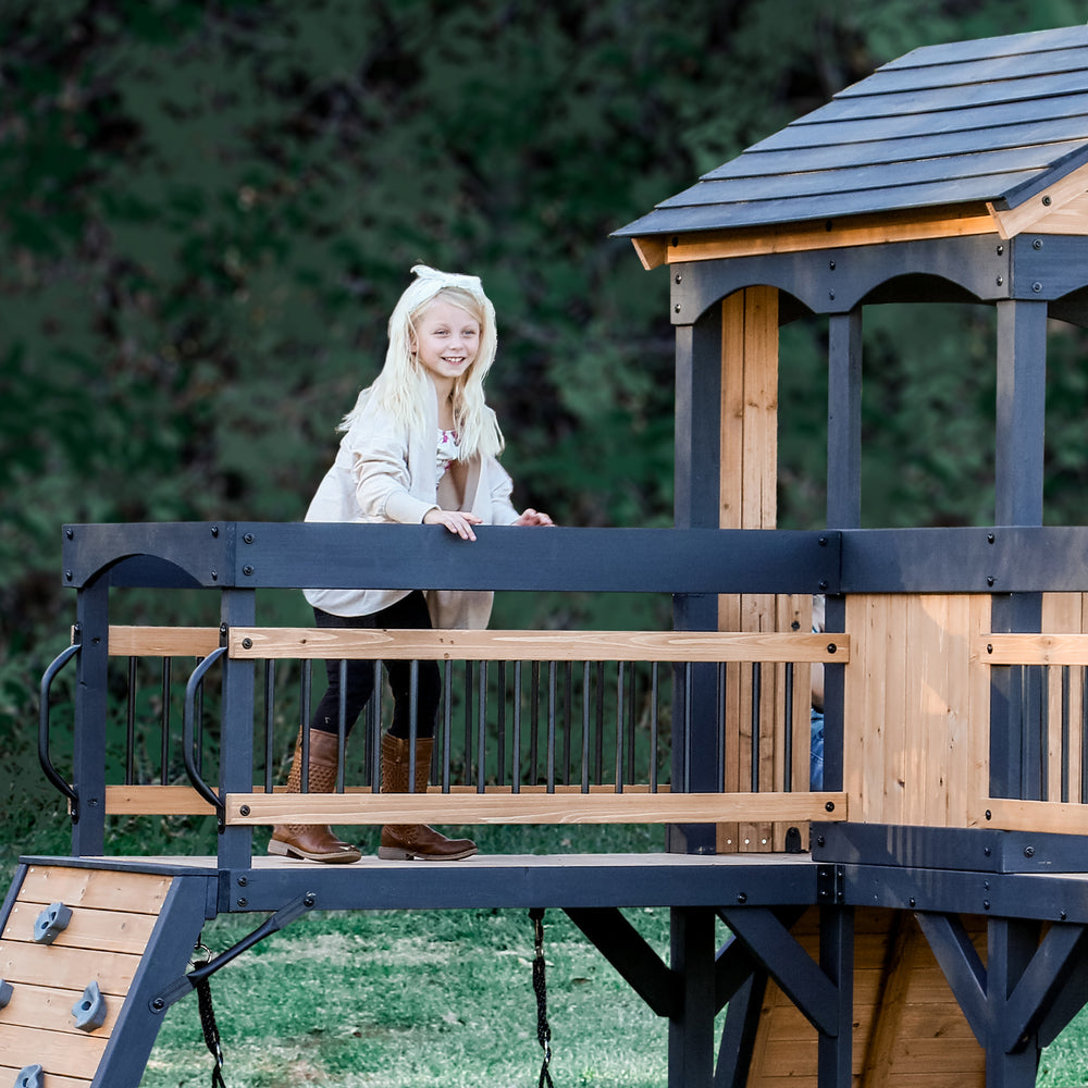Timber Crossing Outdoor Wooden Swing Set – Backyard Discovery
