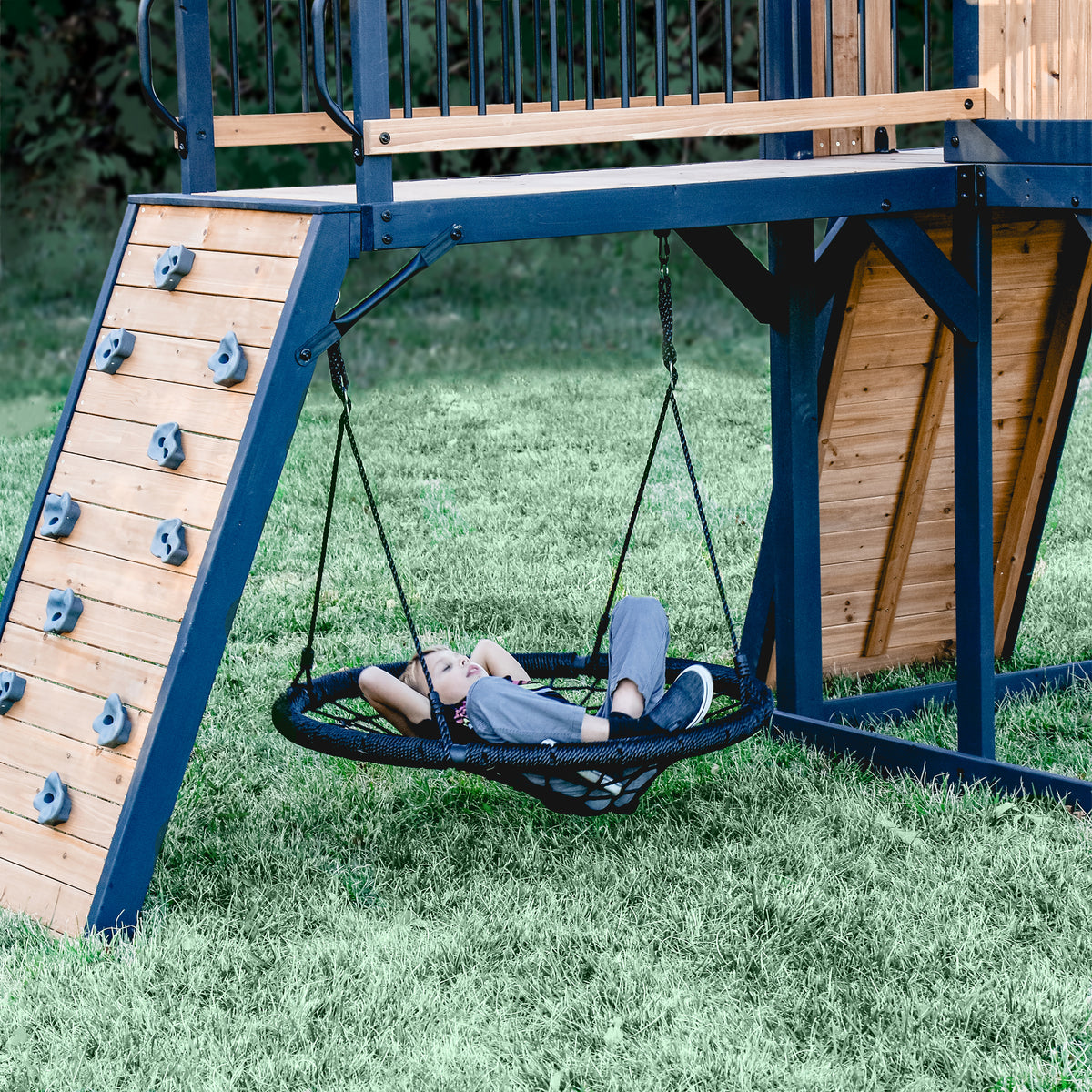 Timber Crossing Outdoor Wooden Swing Set – Backyard Discovery