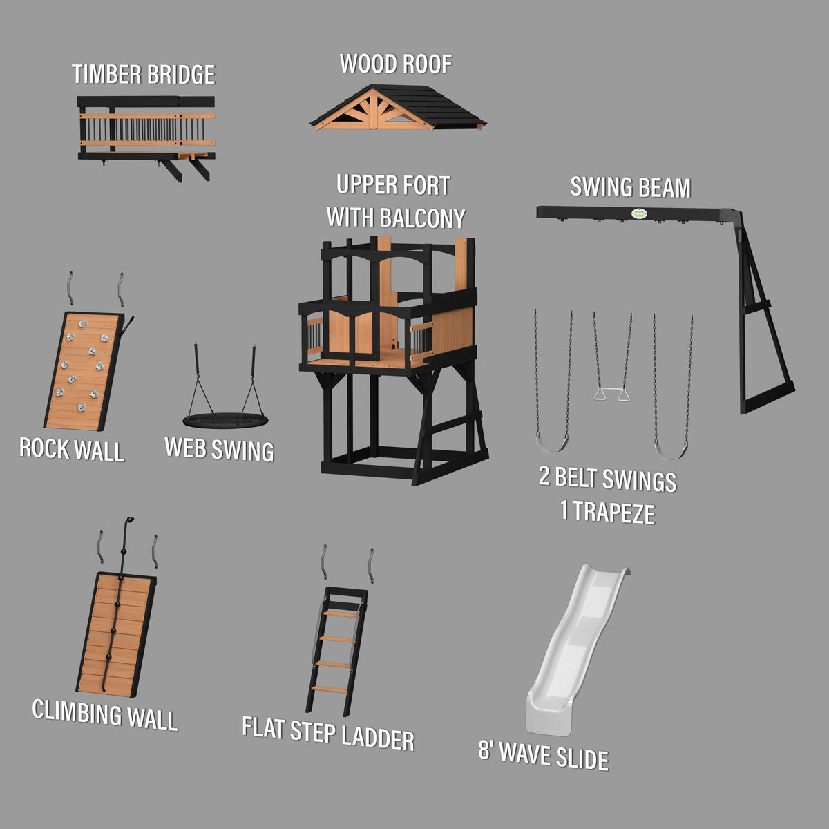 Timber Crossing Outdoor Wooden Swing Set – Backyard Discovery