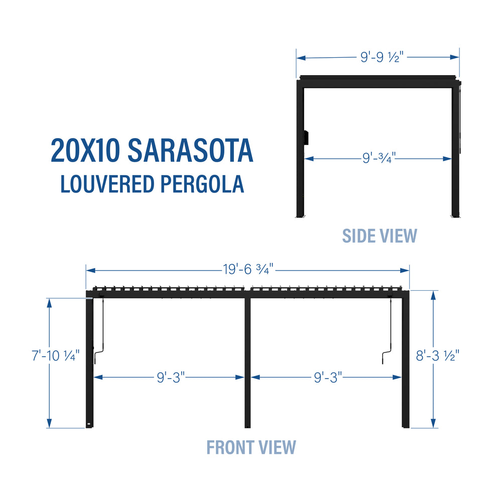 20x10 Sarasota Steel Louvered Pergola – Backyard Discovery