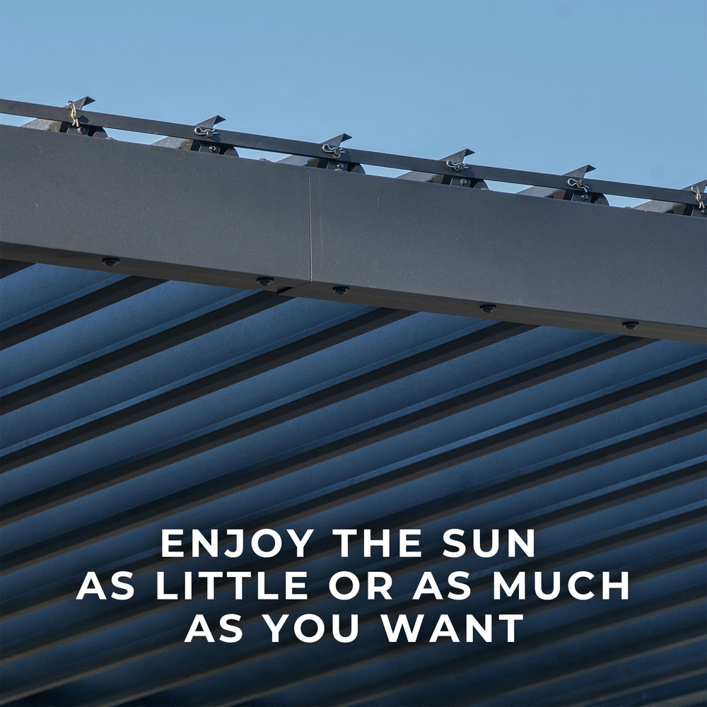 20x10 Evanston Wall Mounted Louvered Pergola