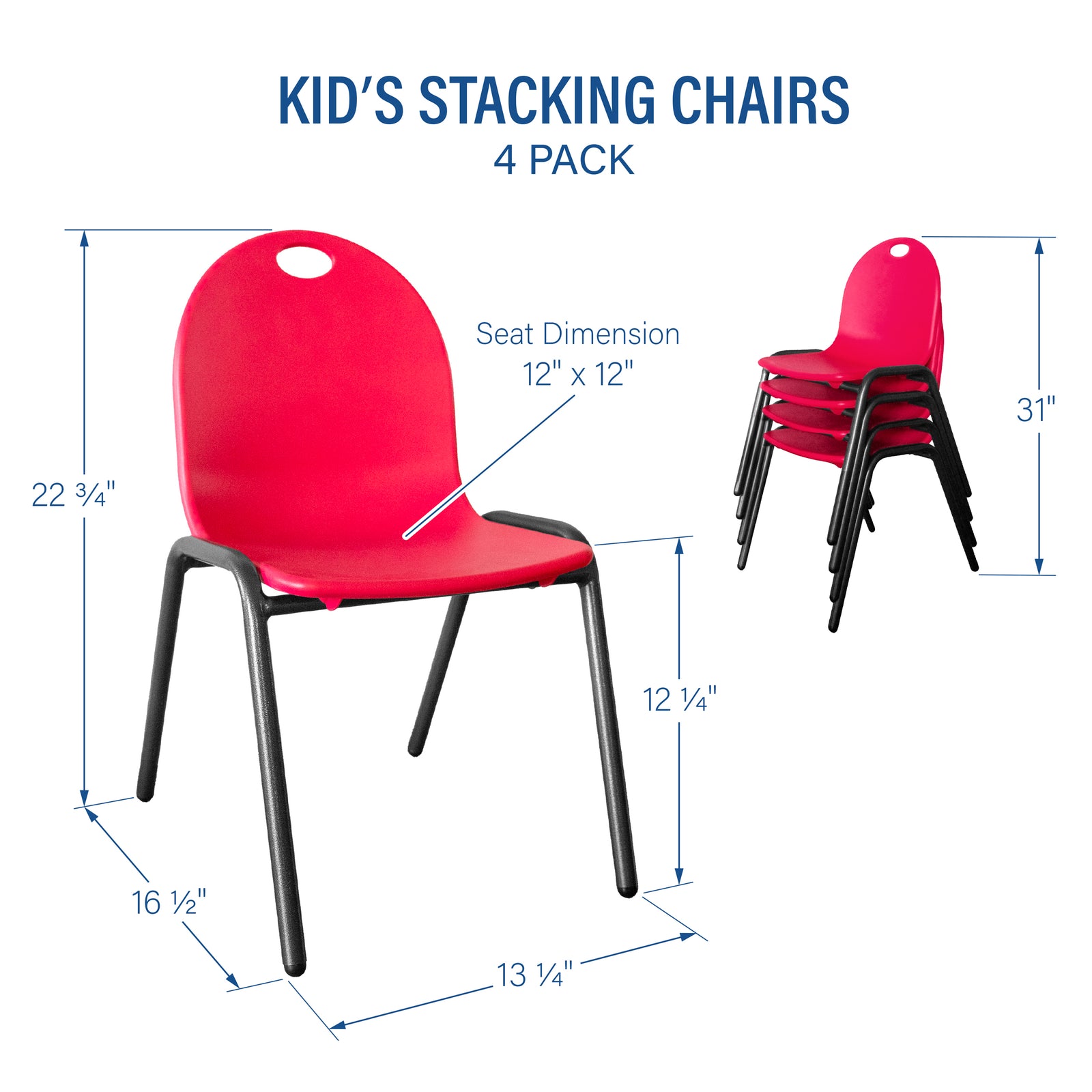 Kid's Stacking Chairs-4 Pack