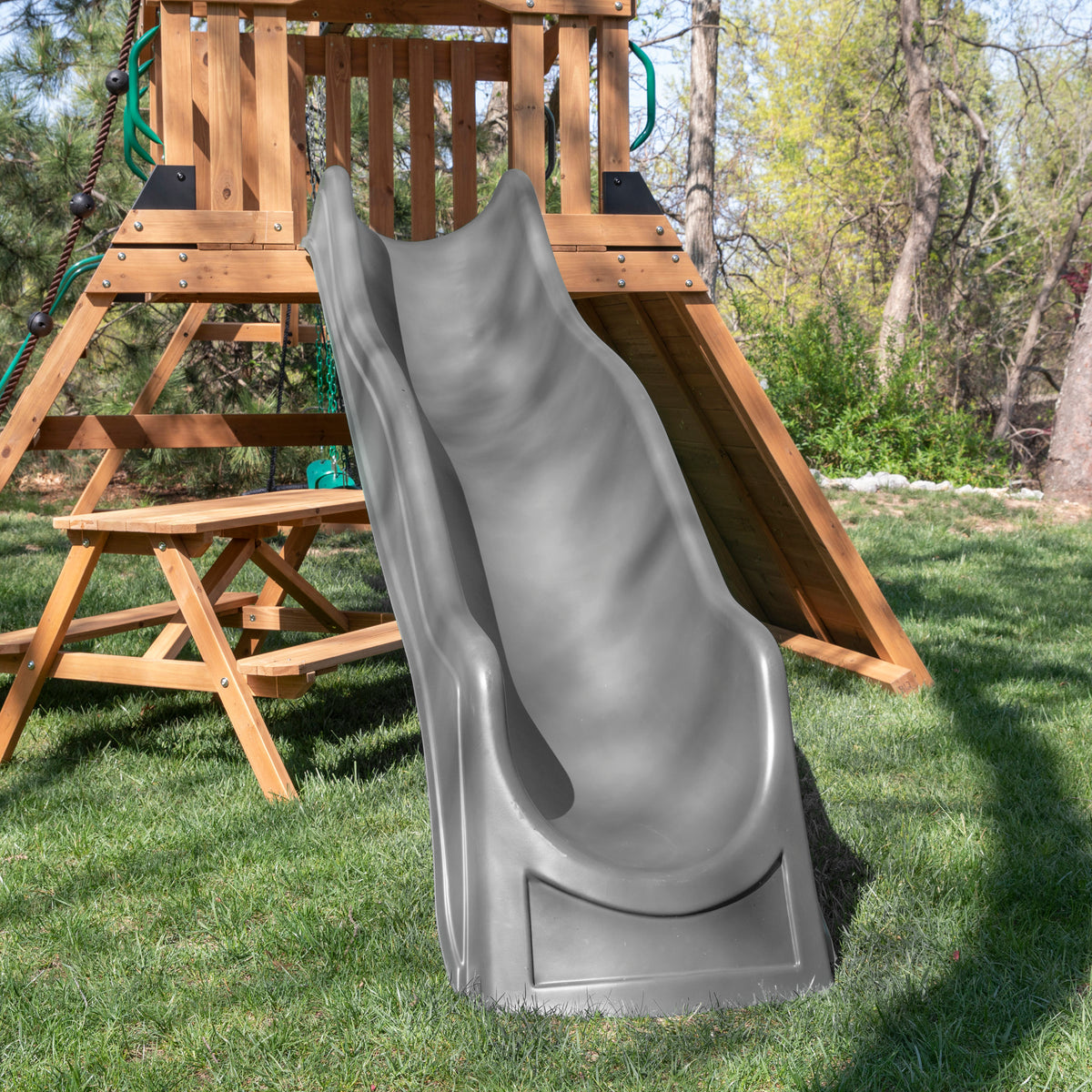 Endeavor II Swing Set with Wave Slide – Backyard Discovery