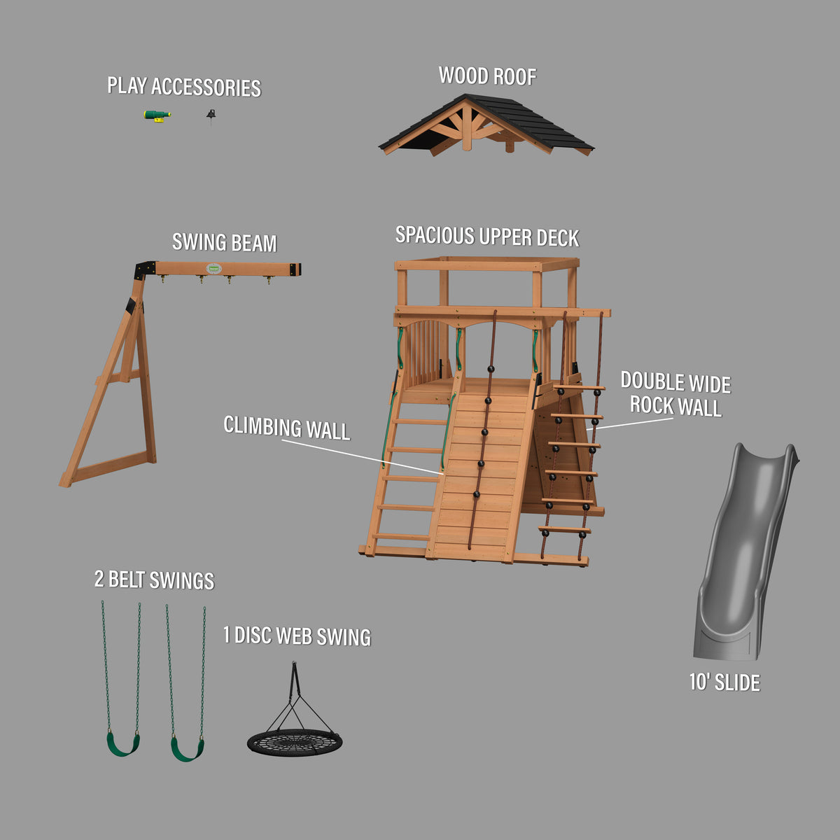 Endeavor Swing Set with Wave Slide – Backyard Discovery