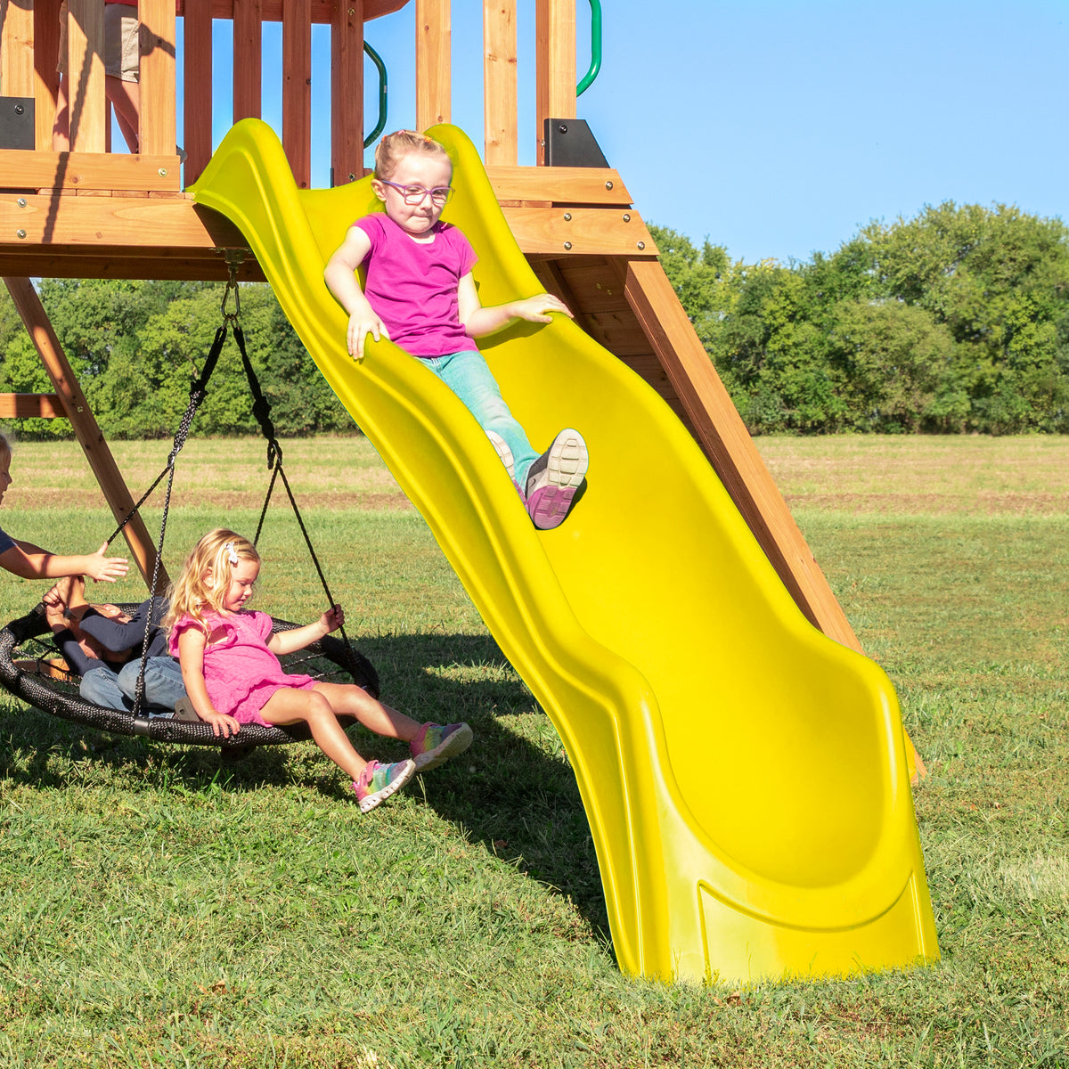 Endeavor Swing Set with Wave Slide – Backyard Discovery