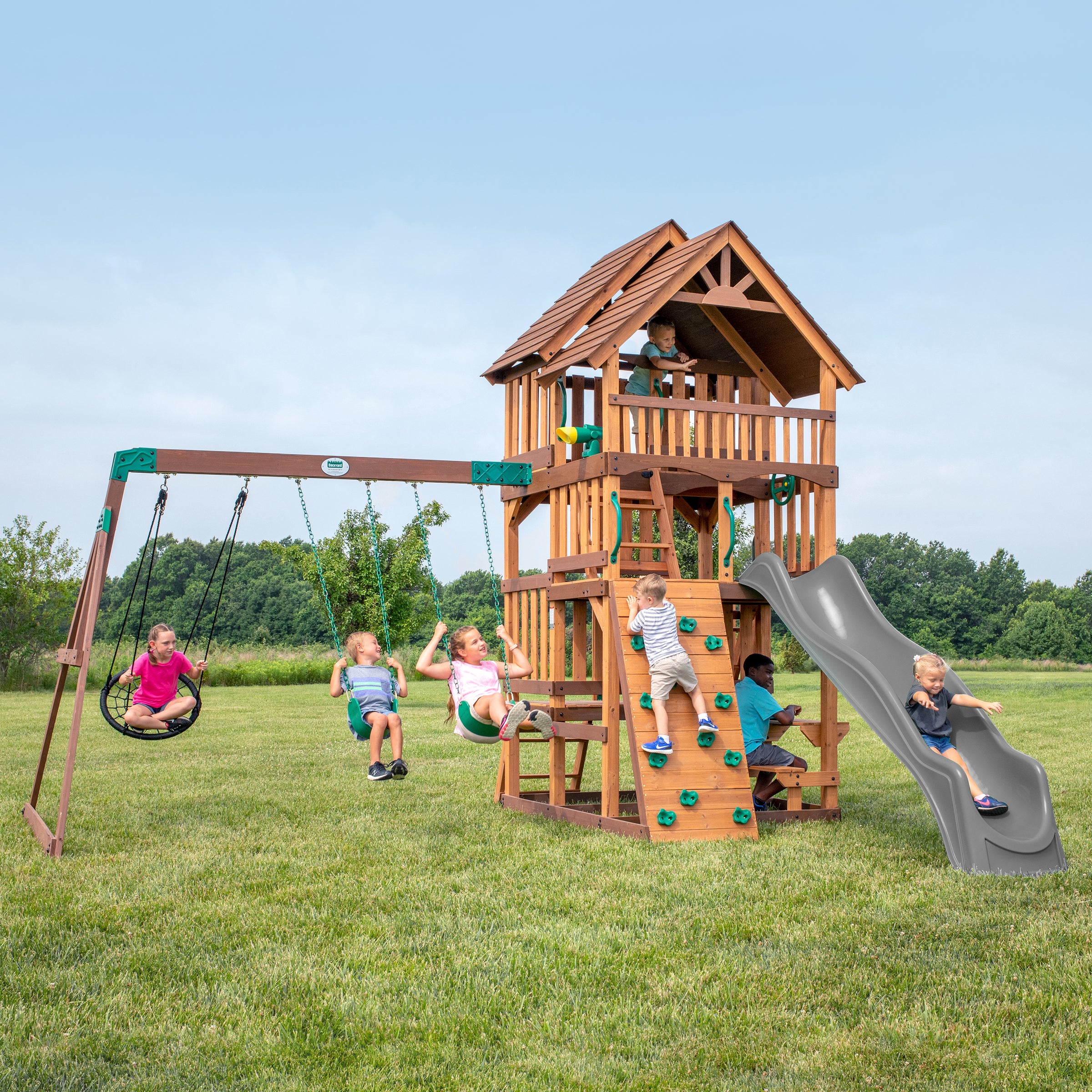 Highlander Outdoor Wooden Swing Set