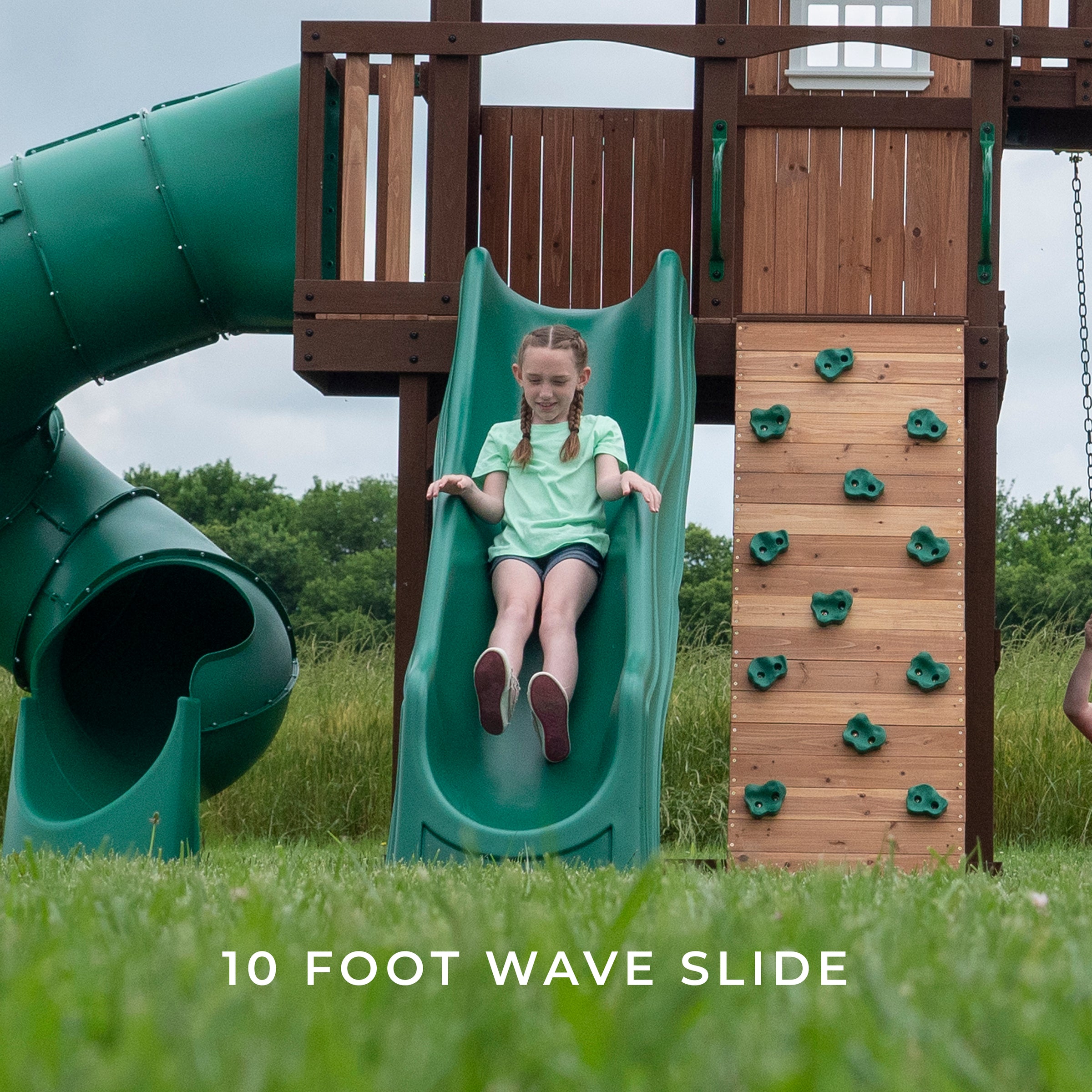 Skyfort III Outdoor Wooden Swing Set - Backyard Discovery