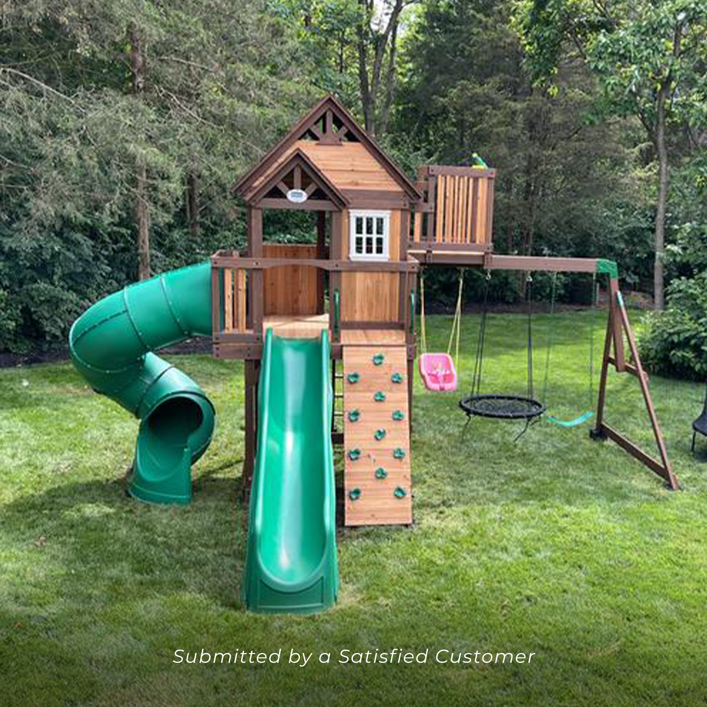 Skyfort III Outdoor Wooden Swing Set - Backyard Discovery