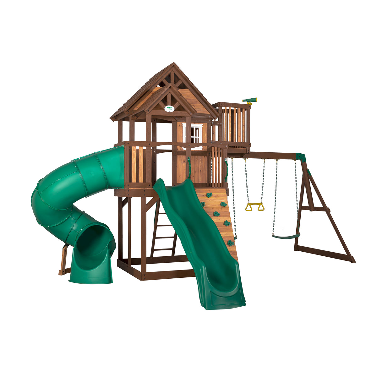 Skyfort III Outdoor Wooden Swing Set - Backyard Discovery