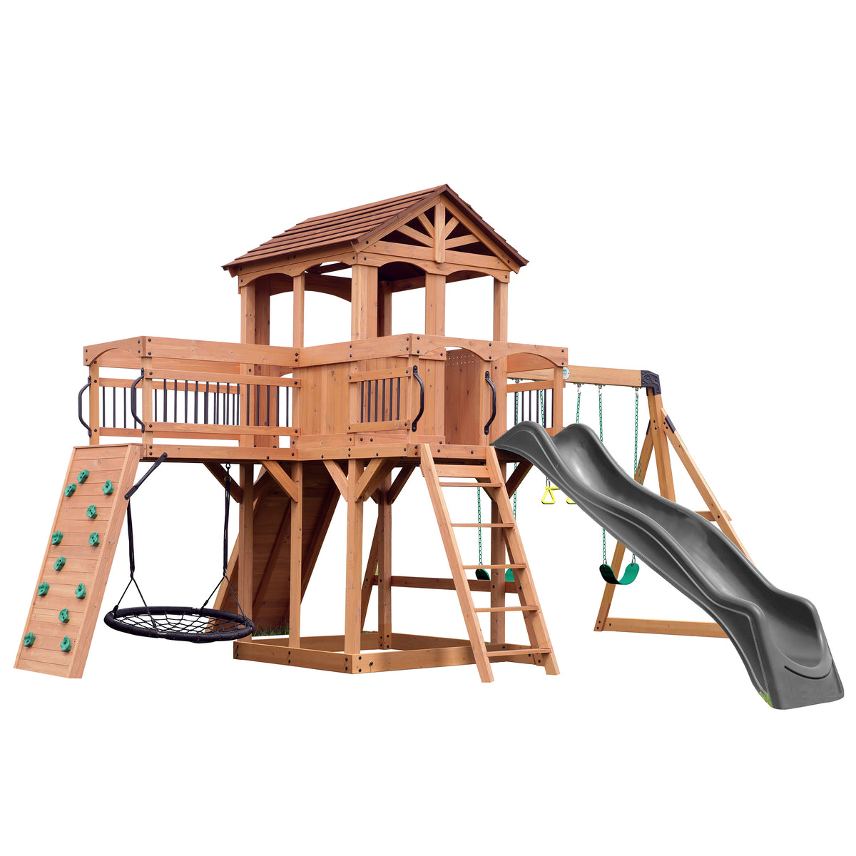 Sterling Point Wooden Swing Set – Backyard Discovery