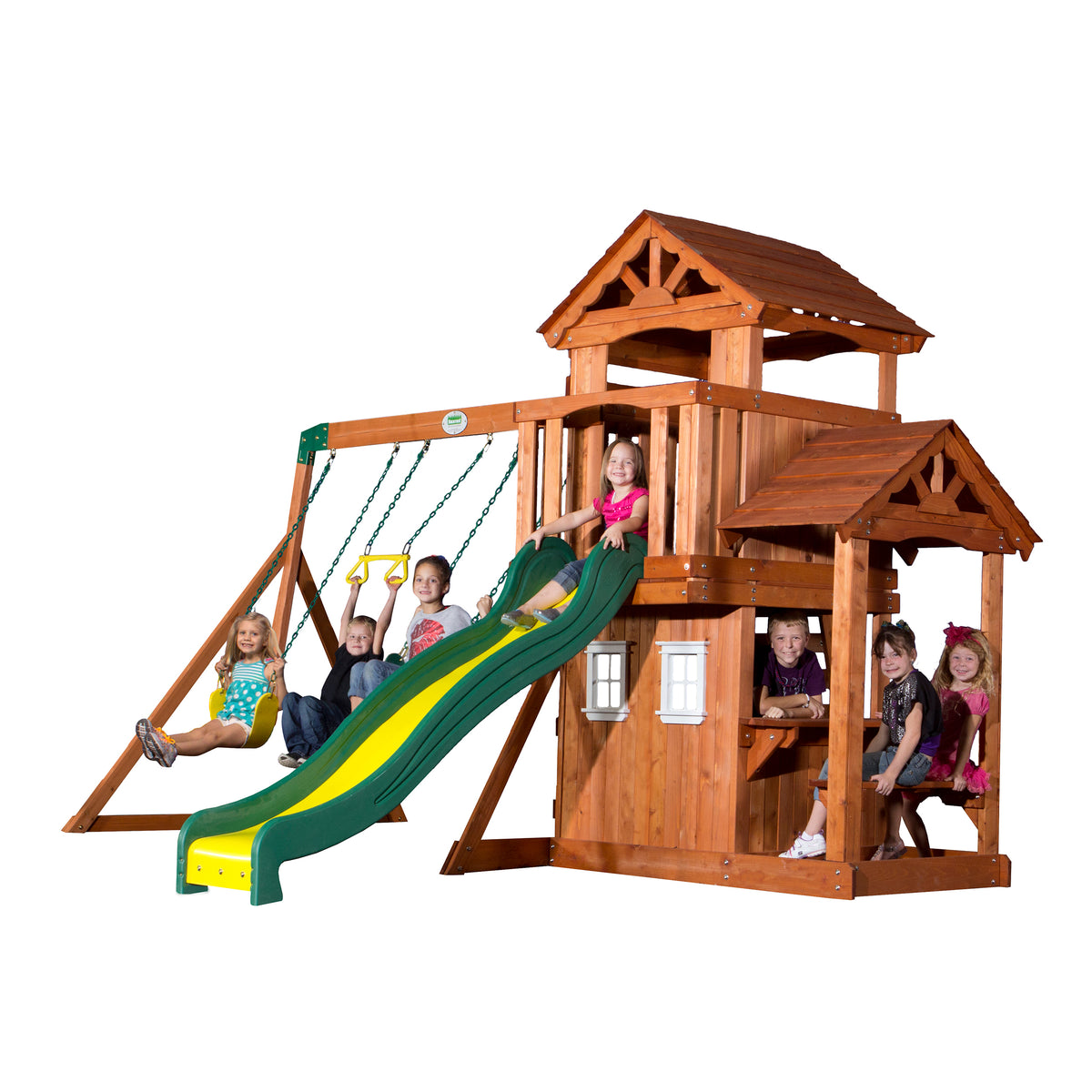 Tanglewood Outdoor Wooden Swing Set - Backyard Discovery