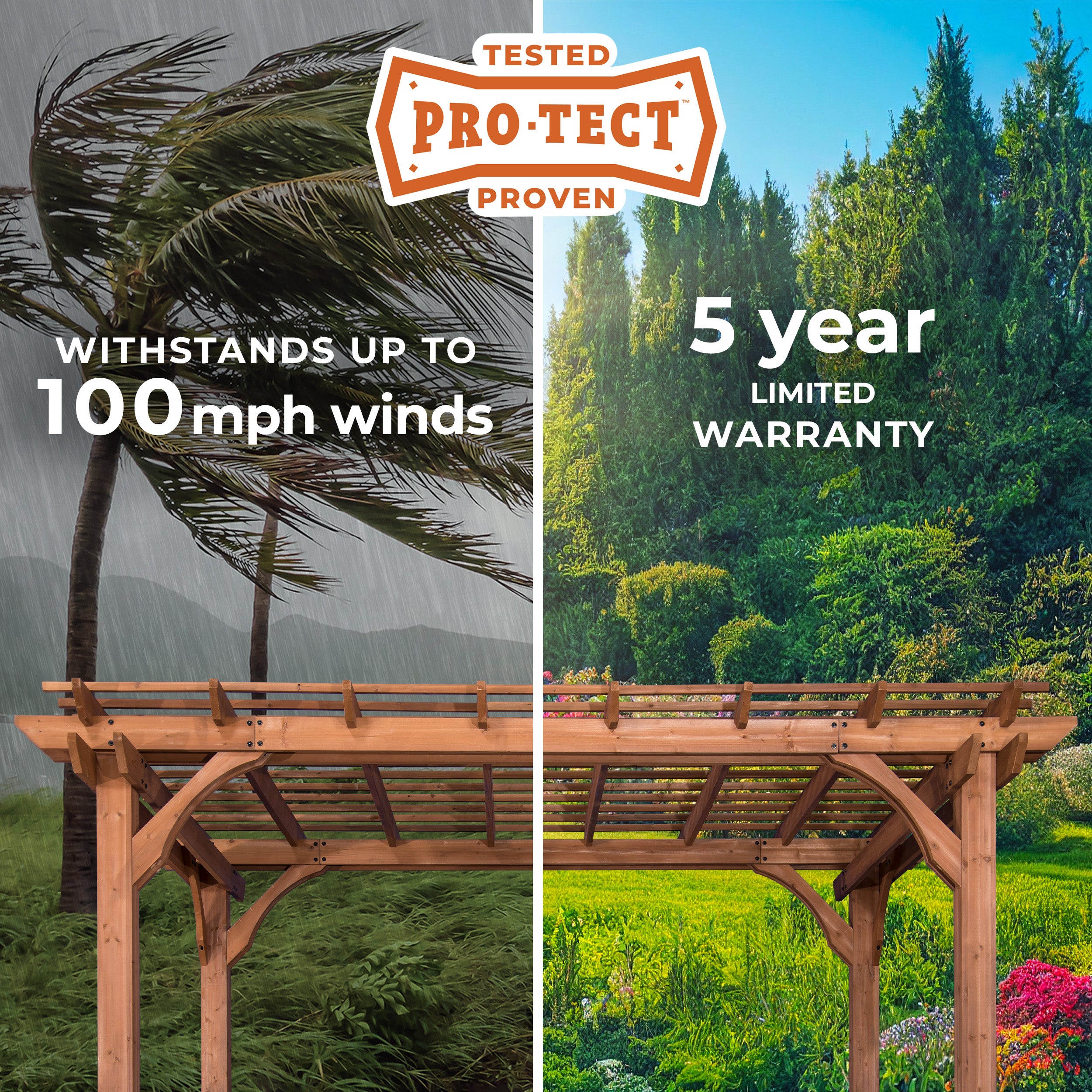 10x10 Wooden Pergola - Backyard Discovery