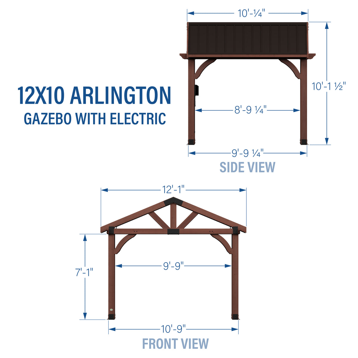 12x10 Arlington Gazebo with Electric – Backyard Discovery
