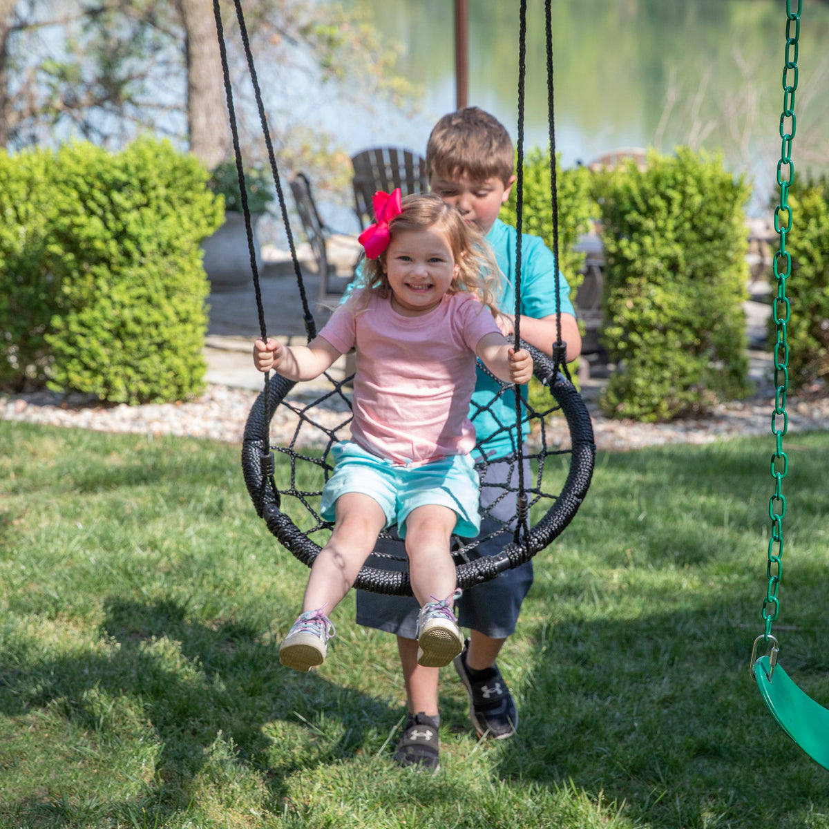 Endeavor II Swing Set with Wave Slide – Backyard Discovery