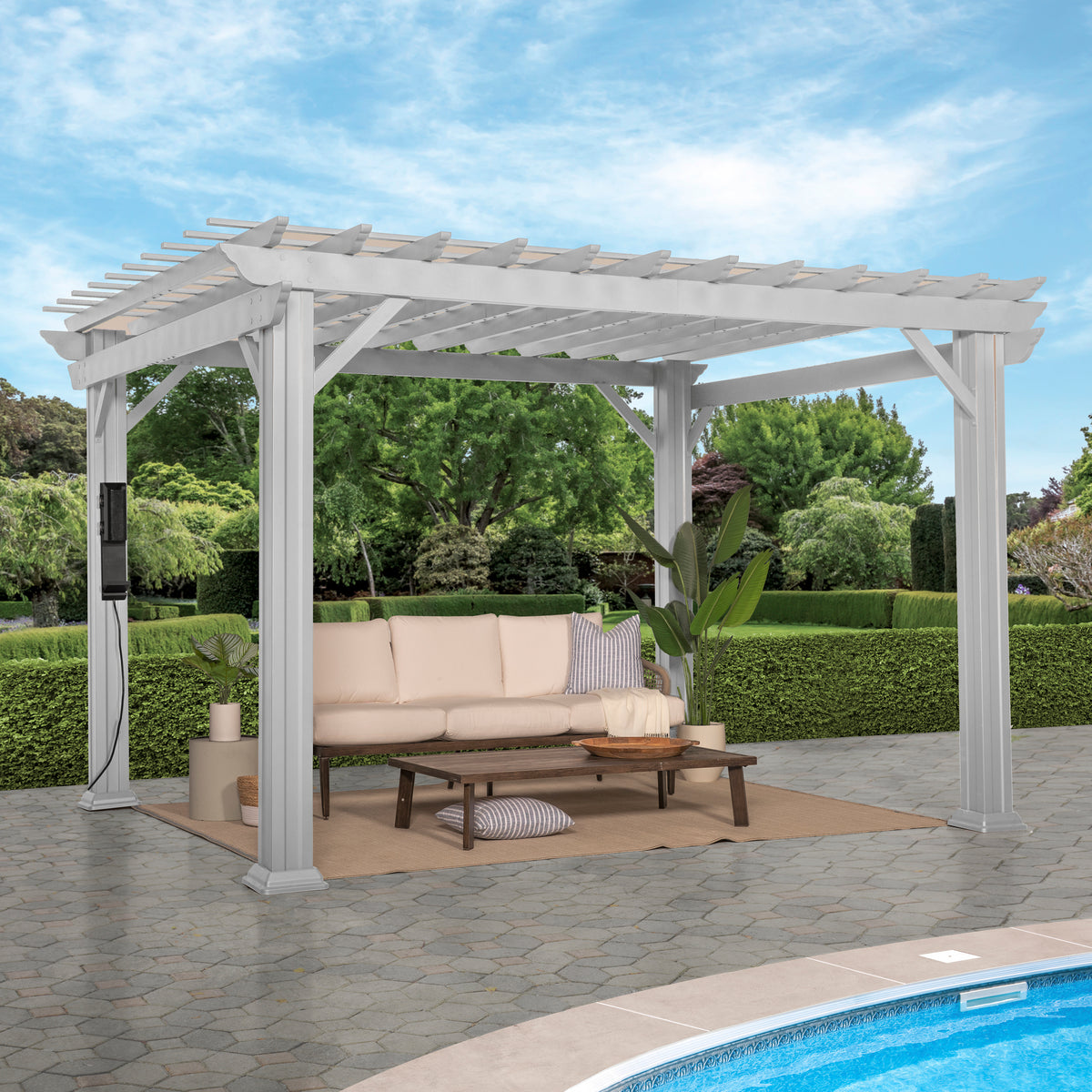 12x10 Hawthorne Traditional Steel Pergola – Backyard Discovery