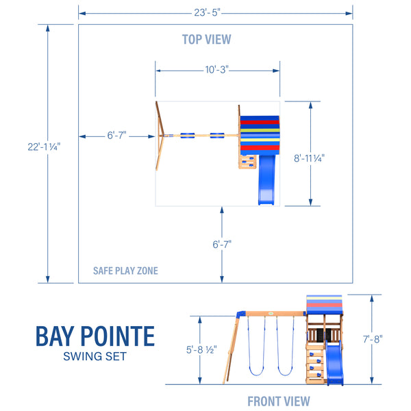 Bay Pointe Wooden Swing Set for Kids - Backyard Discovery