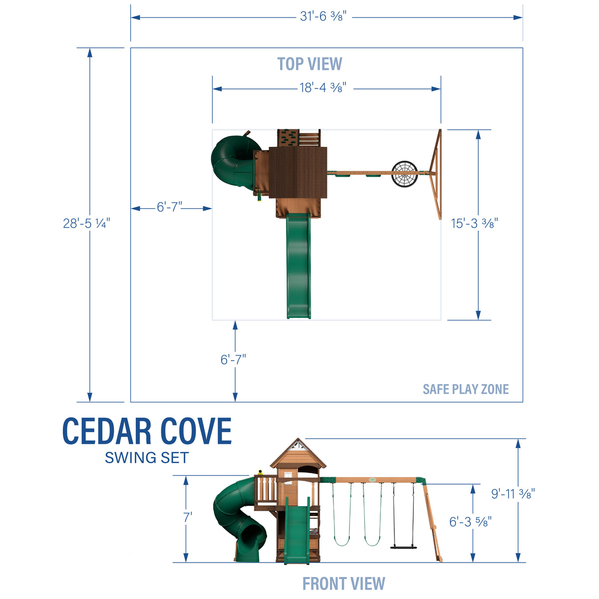 Cedar Cove Wooden Outdoor Swing Set - Backyard Discovery