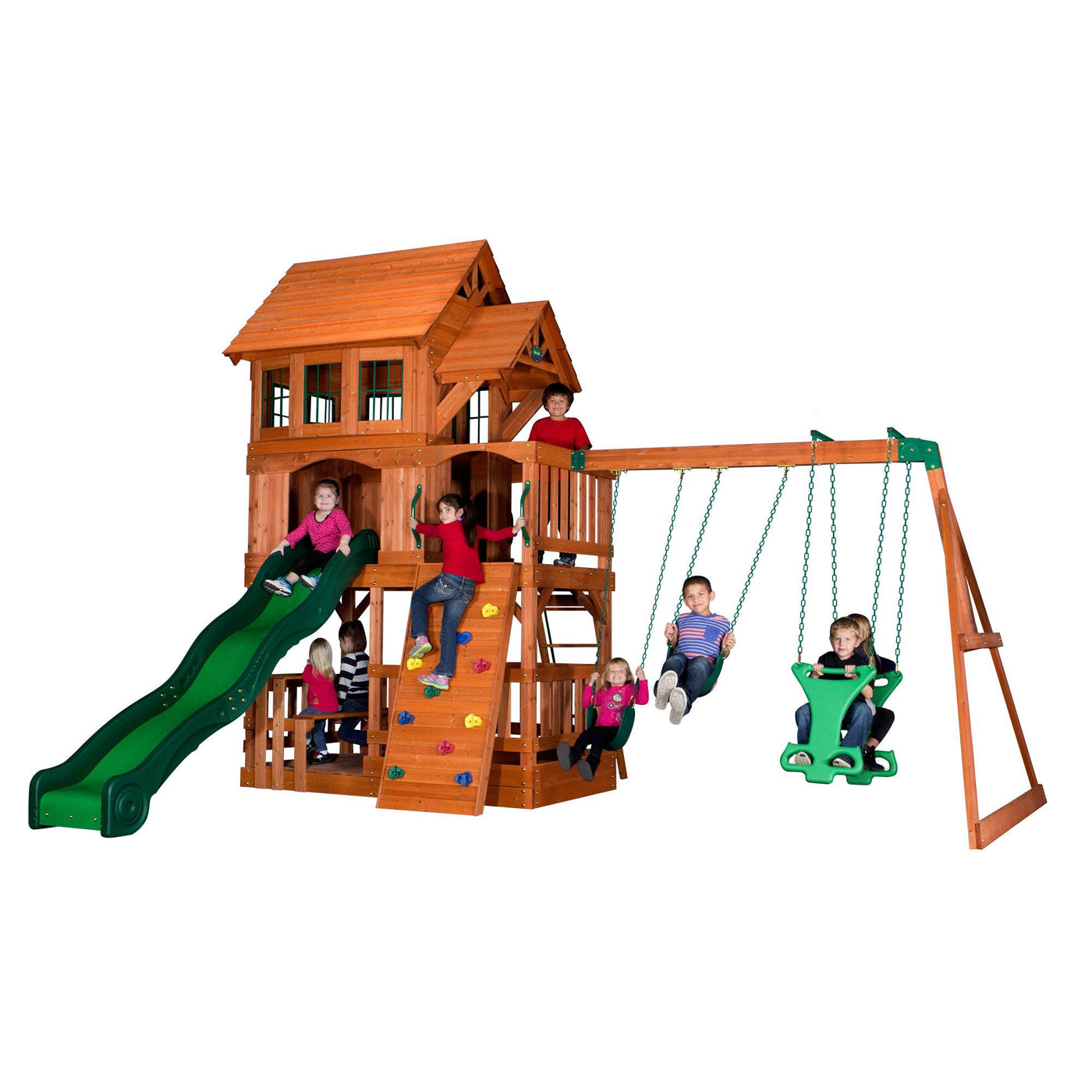 Liberty II Wooden Swing Set for Kids - Backyard Discovery
