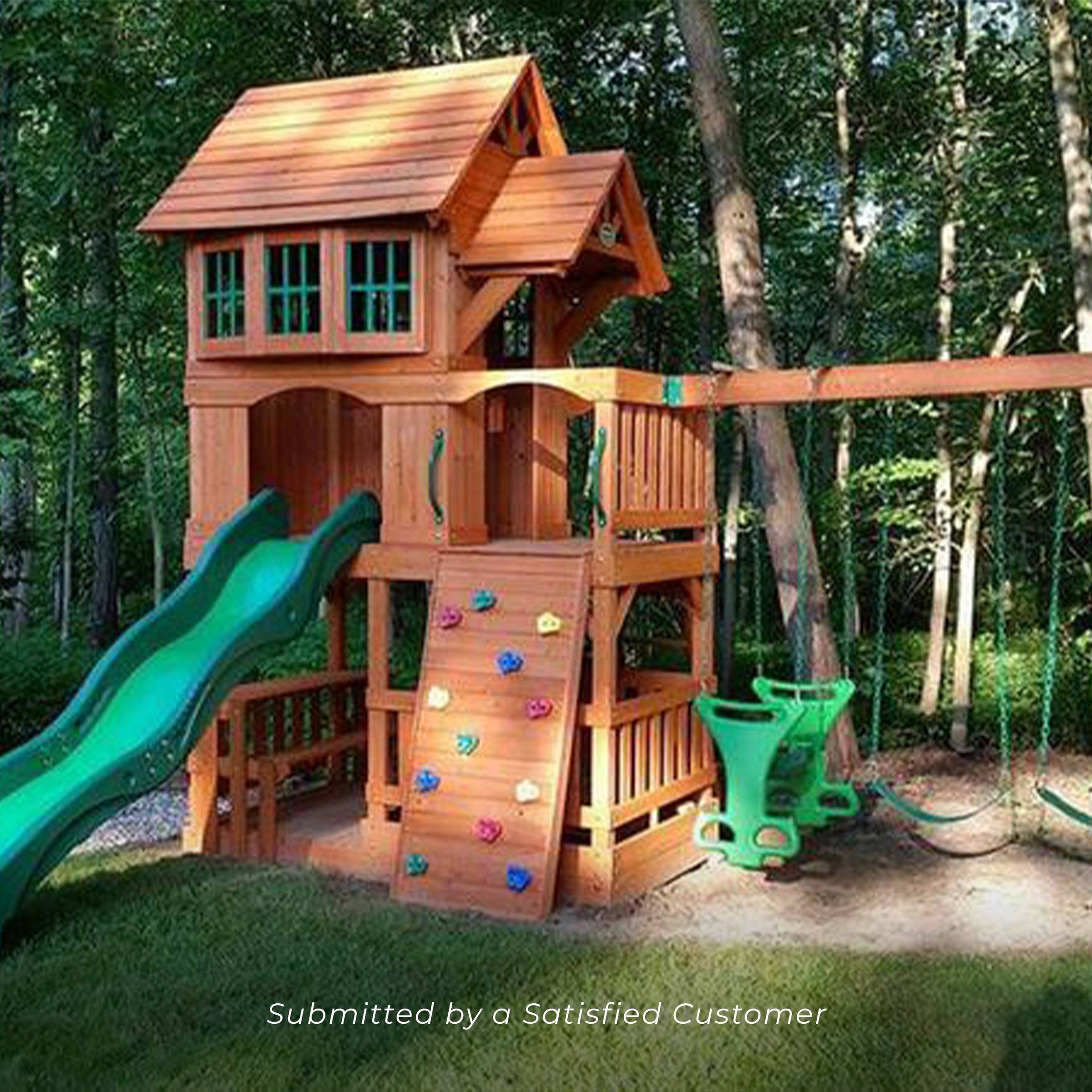 Liberty II Wooden Swing Set for Kids - Backyard Discovery