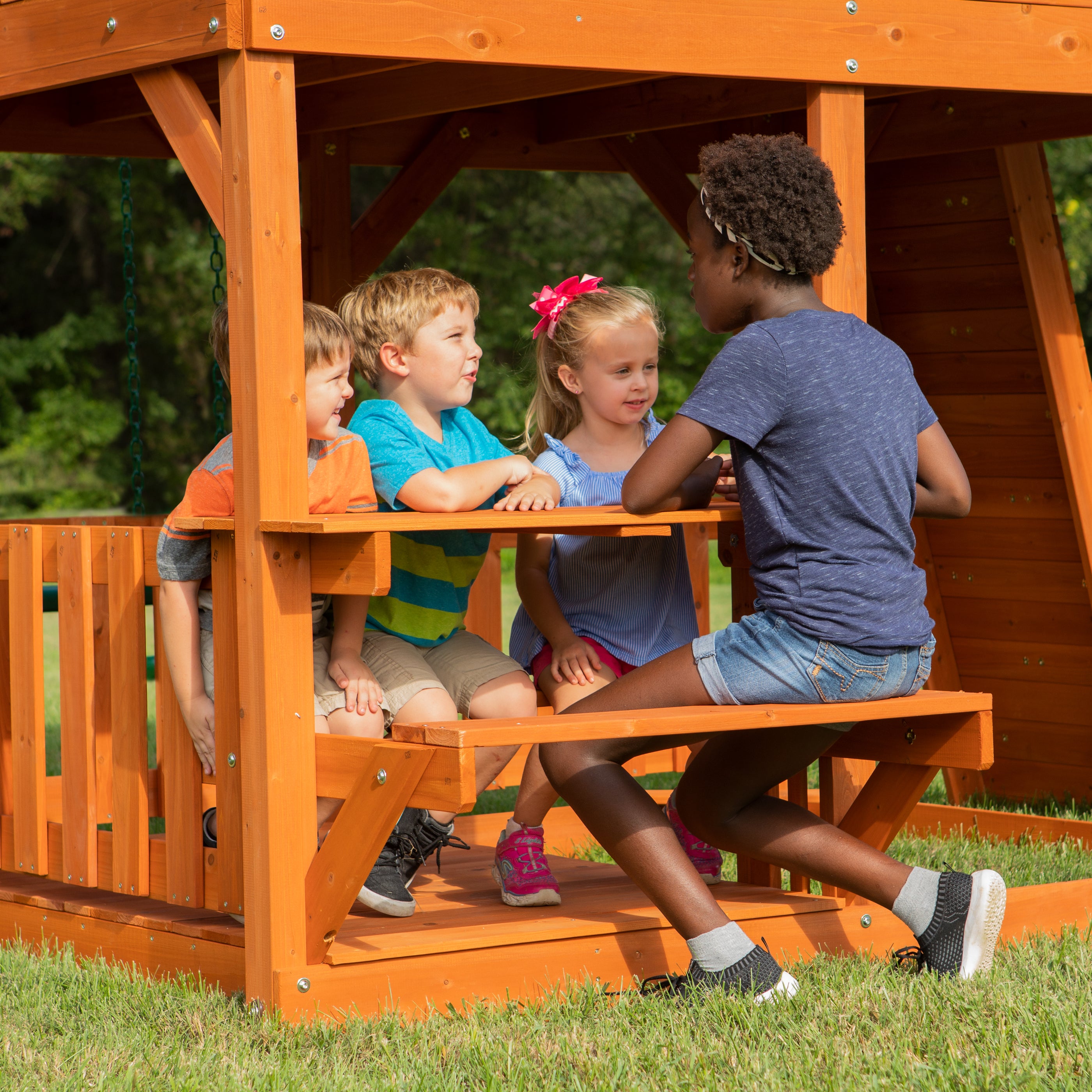 Skyfort II Wooden Swing Set - Backyard Discovery